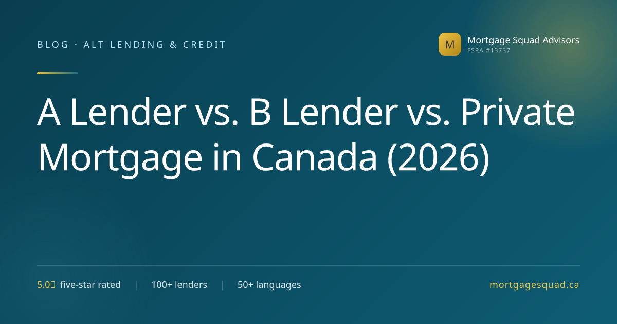 A Lender vs. B Lender vs. Private Mortgage in Canada (2026) | Mortgage ...